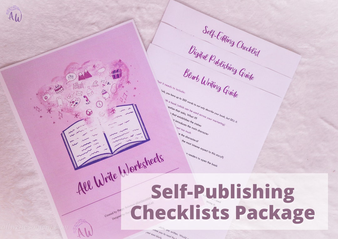 Self-publishing Worksheets: Editing, Digital Publishing BONUS BLURB ...