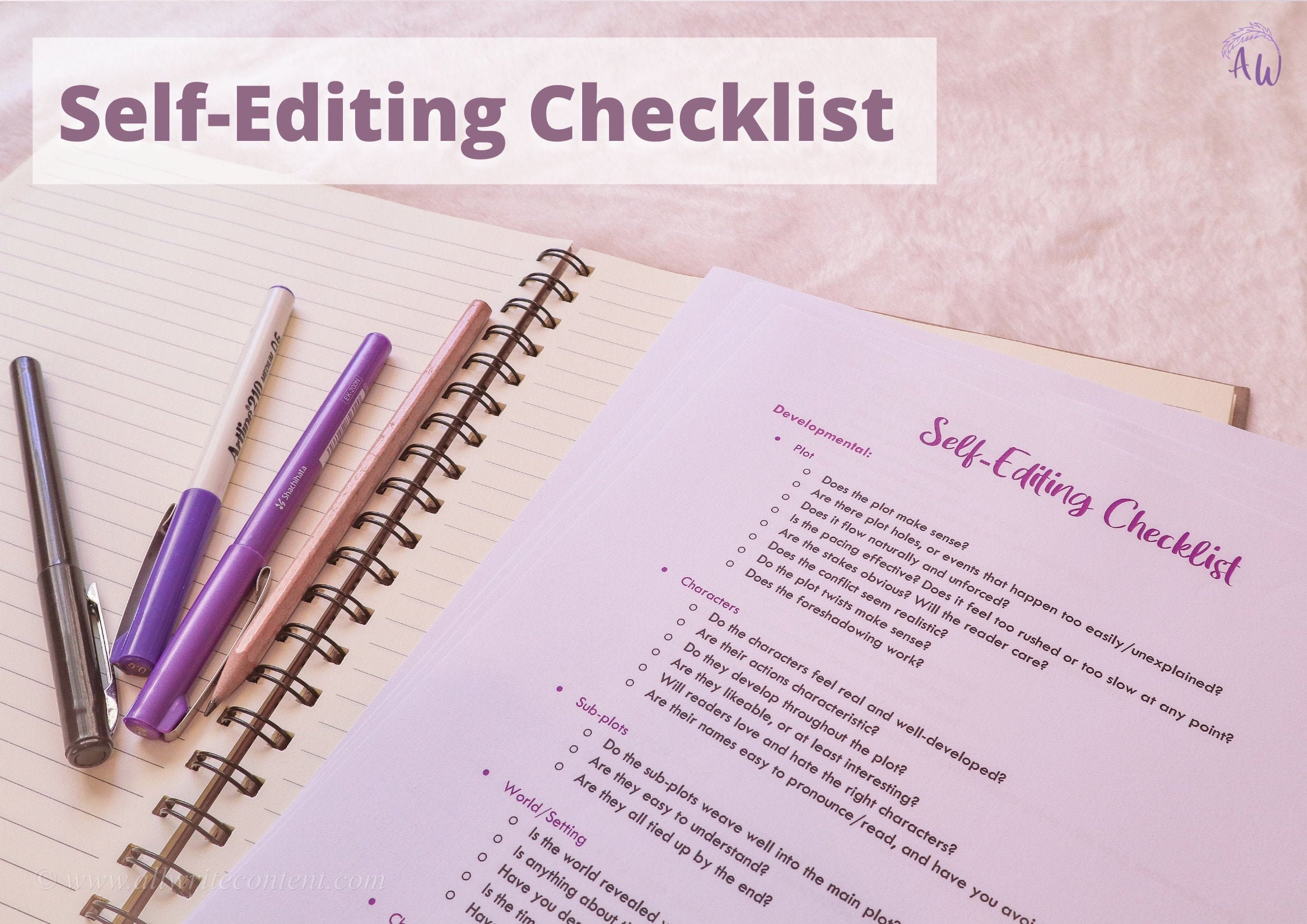 Fiction Self-editing Checklist for Writers - Etsy