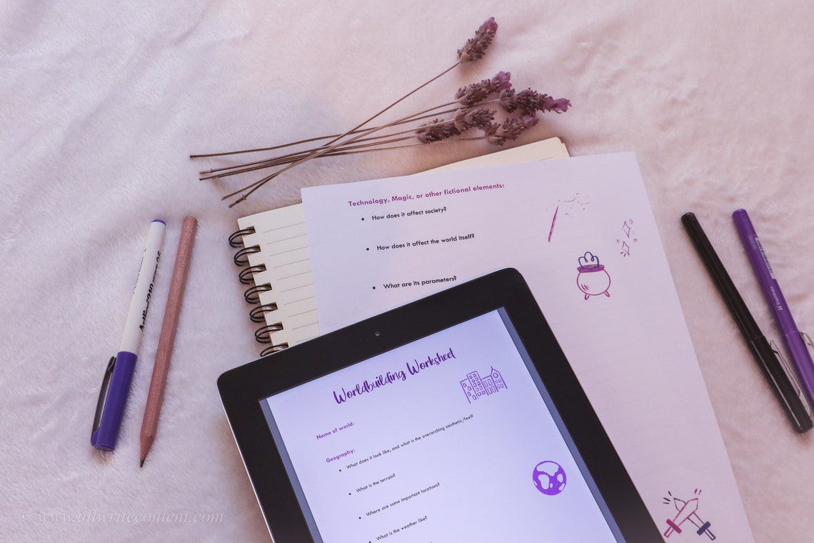 Worldbuilding Worksheet for Fiction Writers - Etsy