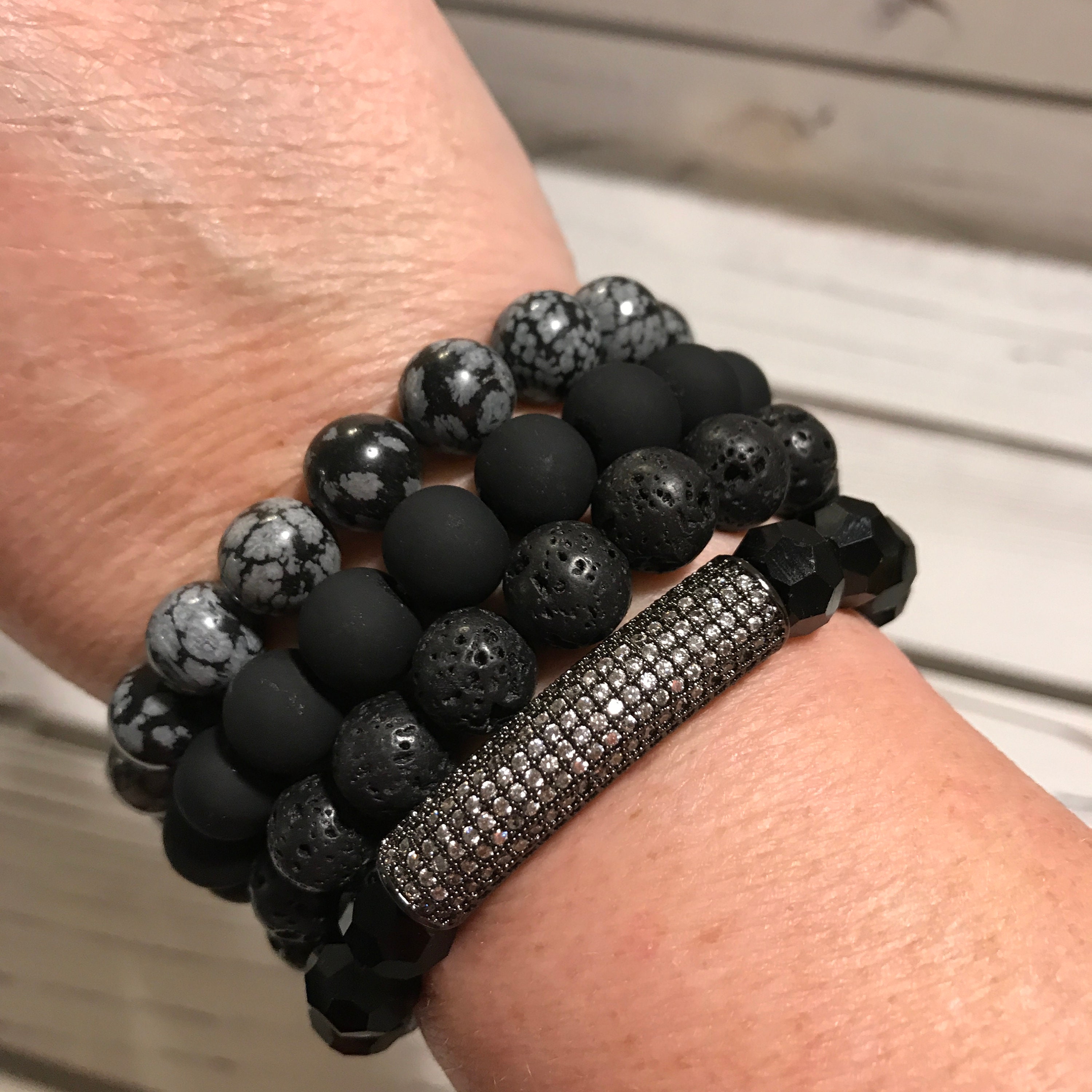 Stack Bracelets Elastic Stretch Bracelets Layered Bracelets - Etsy