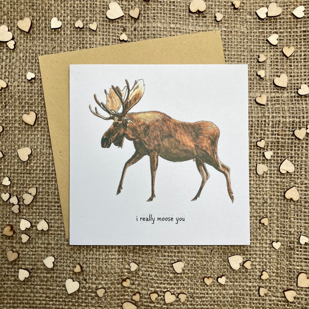 Moose Card i Really Moose You, I Miss You, Friend, Boyfriend ...