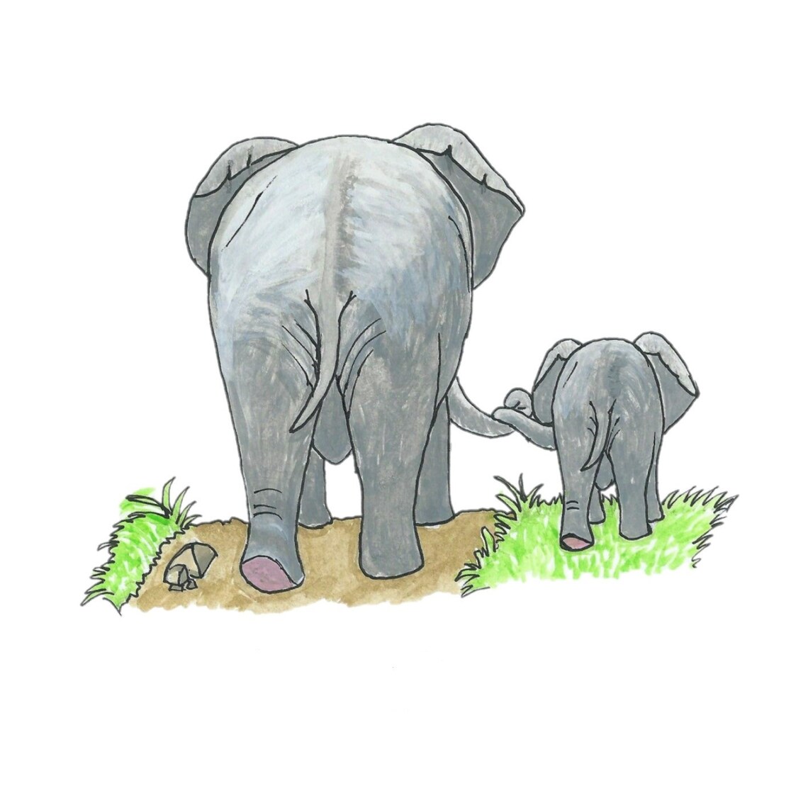 Elephants Father's Day Card Birthday Card Cute Dad - Etsy