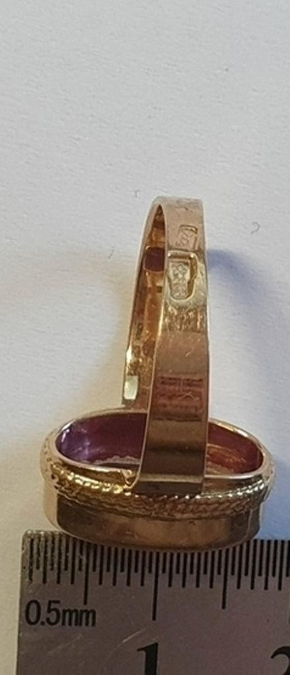 Charming Last Century GOLD 14K ring Stamp 583 ROYAL U… - Gem