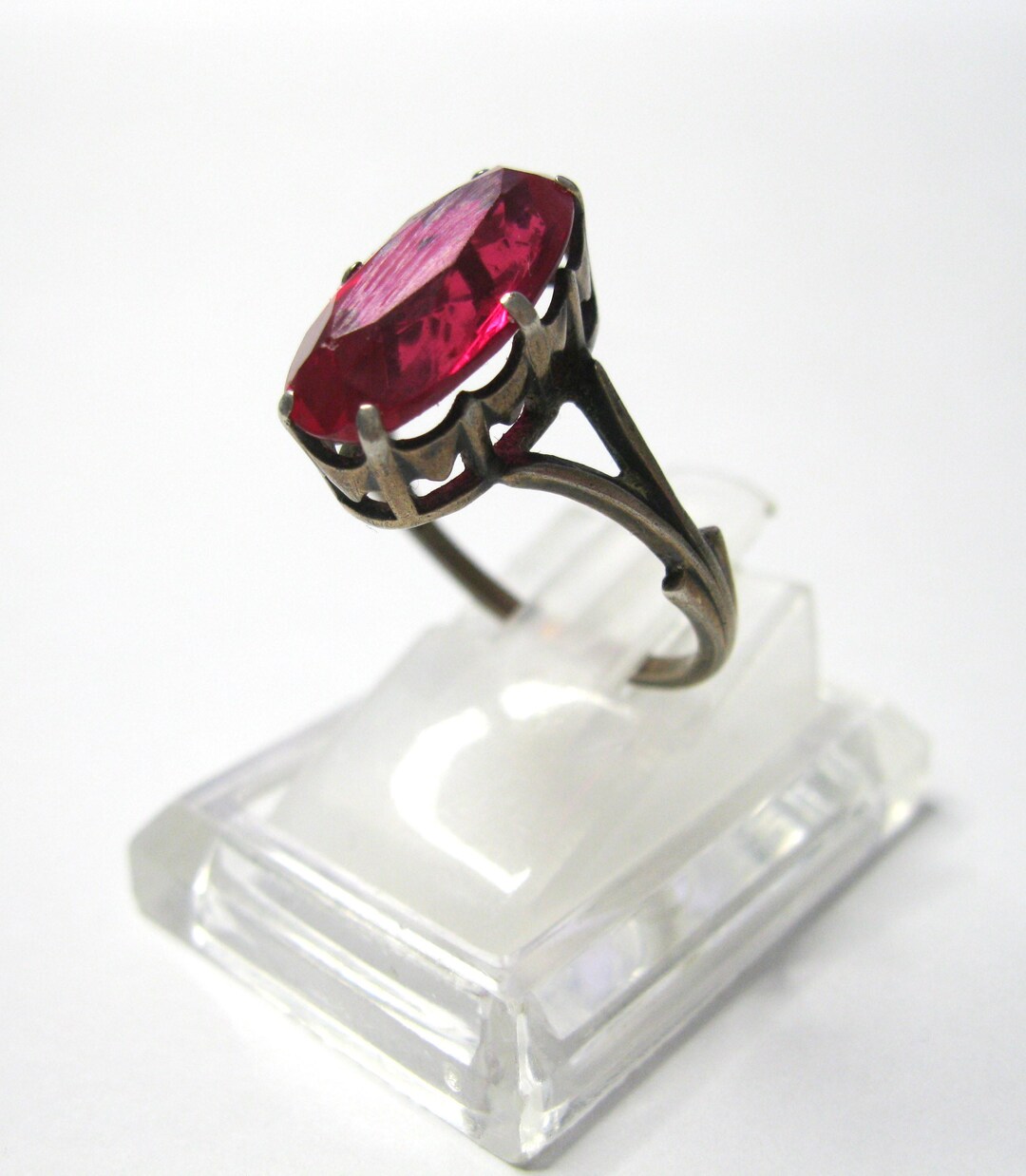 Vintage USSR Silver 875 Russian Super Ring Awesome Ruby - Etsy