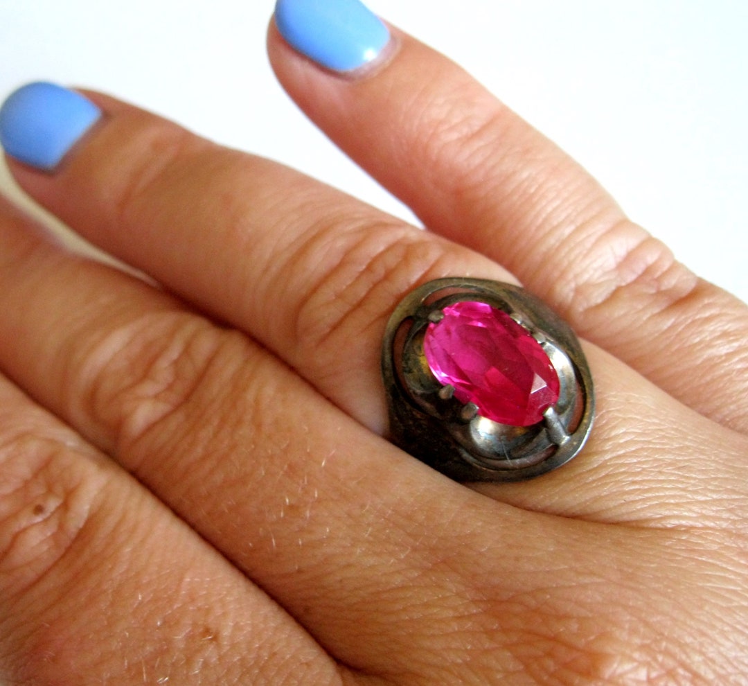Charming Ruby Ring Silver 875 Vintage USSR Antique - Etsy