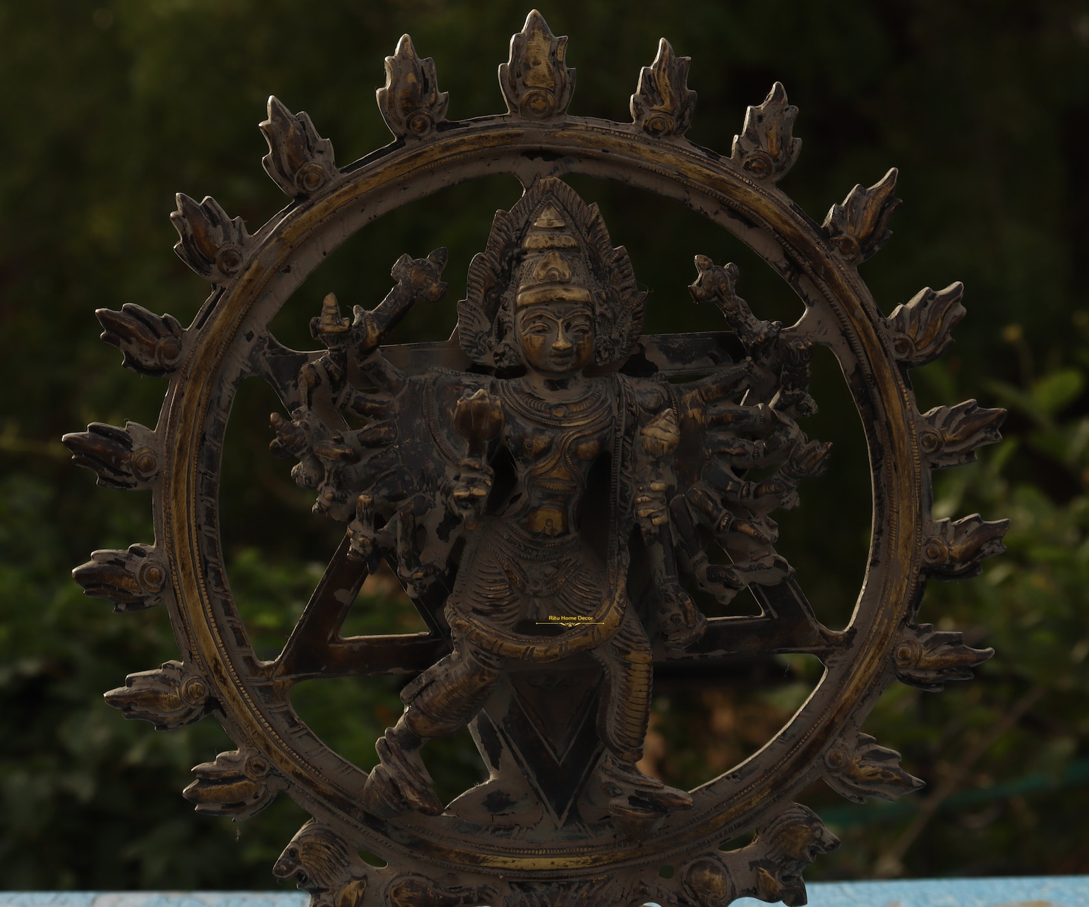 Sudarshan Chakra Statue in Brass - Narayana Weapon - Narsimha Sculpture ...