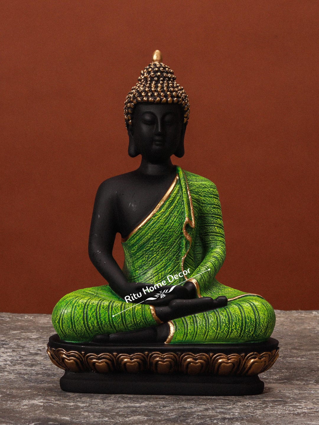 Buddha Statue Buddha Idol Green Color Buddha Figurine Indian God ...