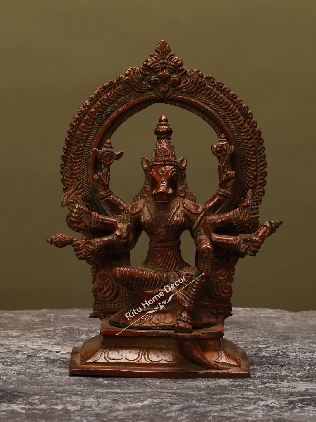 Brass Varahi Devi Statue Antique Finish Barahi Ma Sculpture Matrikas ...