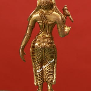 Brass Goddess Meenakshi Devi 8" Statue - Bhudevi Form Idol Lord Vishnu ...