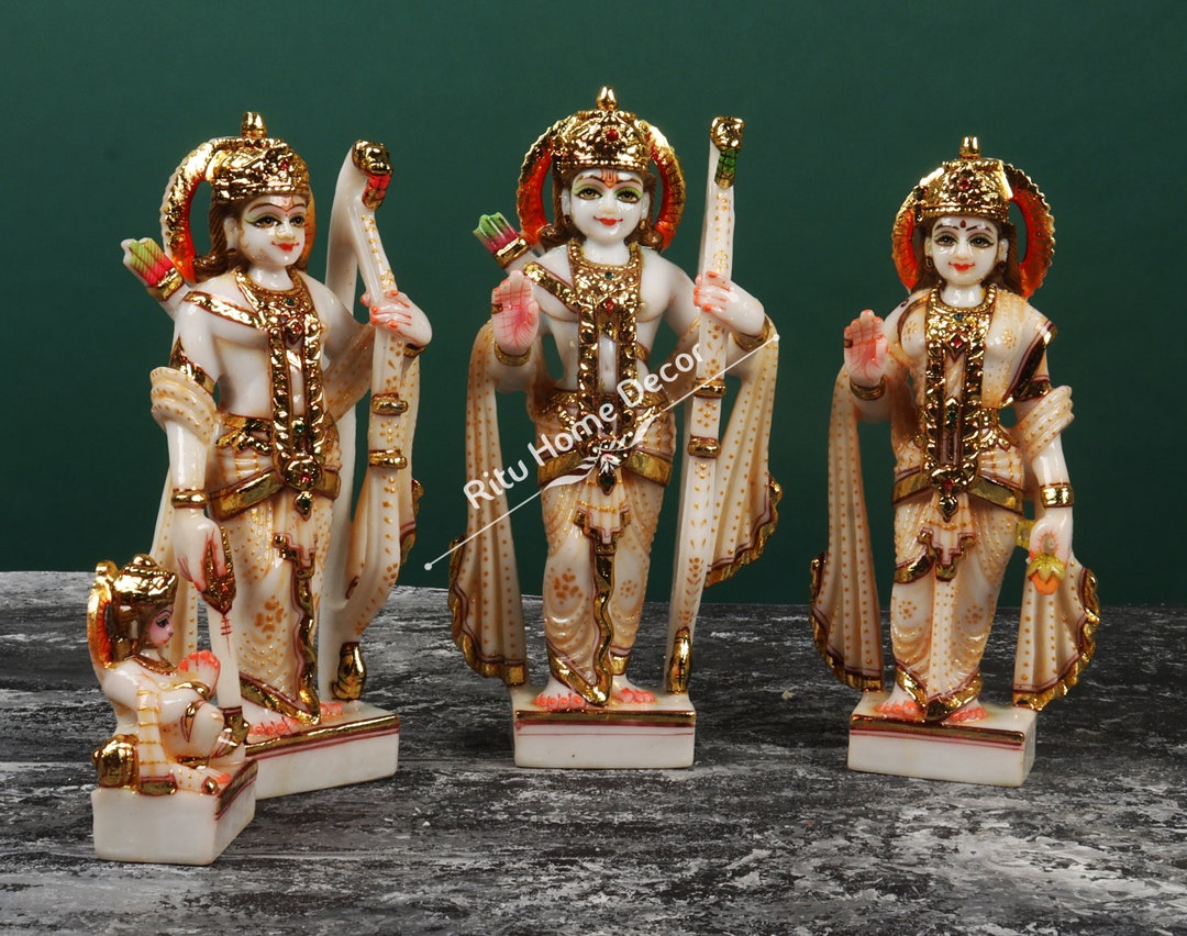 Lord Rama Darbar 9" Sculpture - Bhagwan Ram Statues - Ram Sita Lakshman ...