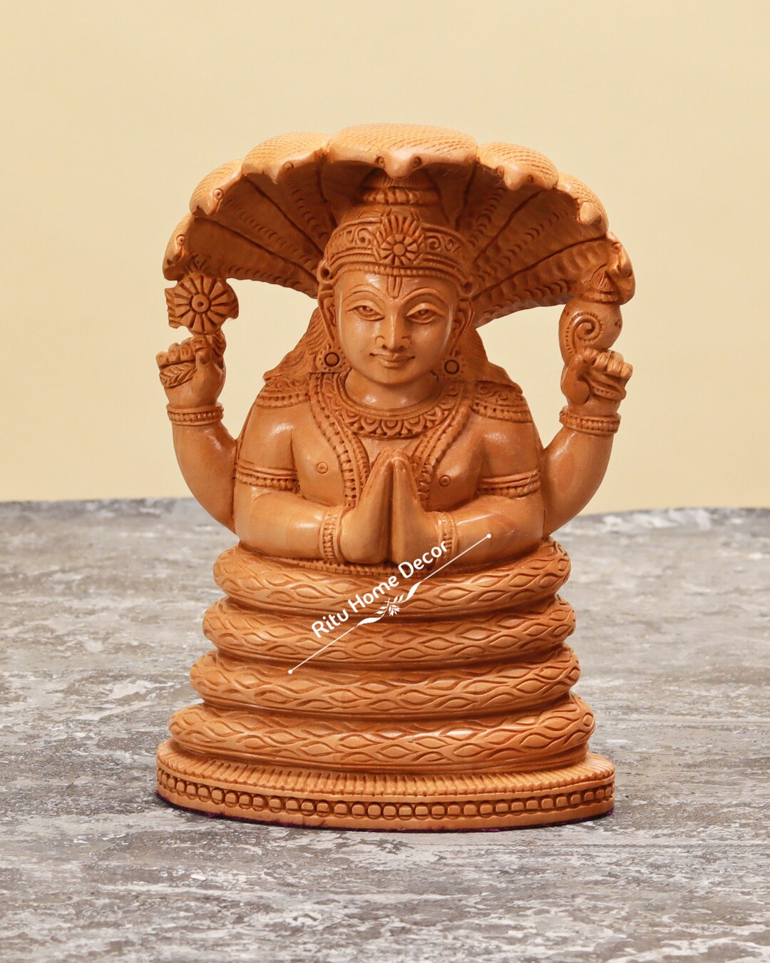 Wood Lord Patanjali Statue - 8" Patanjali Large Sculpture - Yoga ...