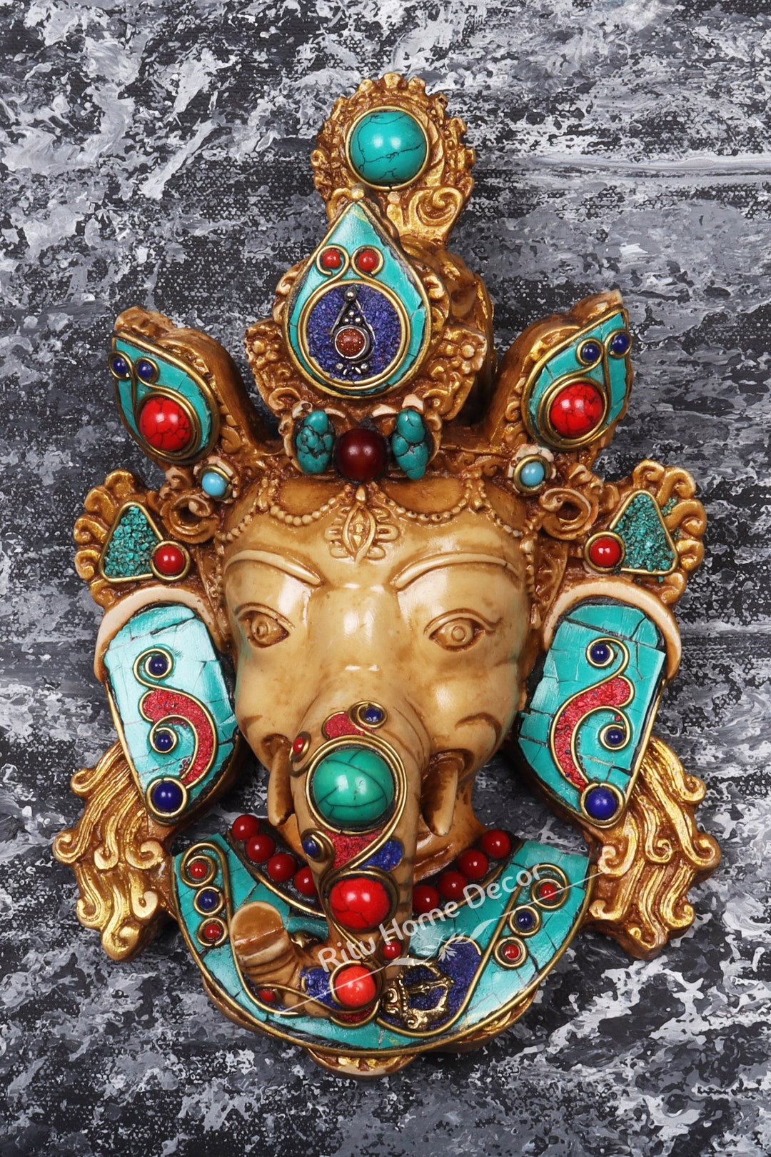 Lord Ganesh Head Mask - God Ganpati - Bhagwan Gajanan Sculpture ...