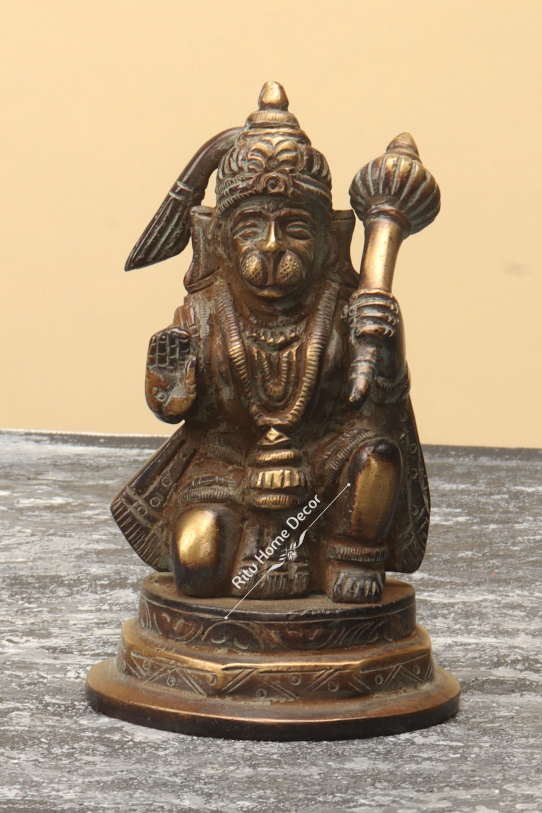 Brass God Hanuman Idol Bajrang Bali Statue 12 CM Sitting - Etsy