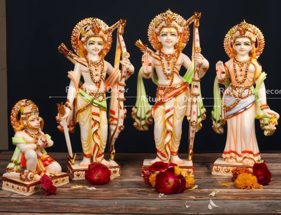 Lord Rama Darbar 15" Sculpture - Bhagwan Ram Statues - Ram Sita ...