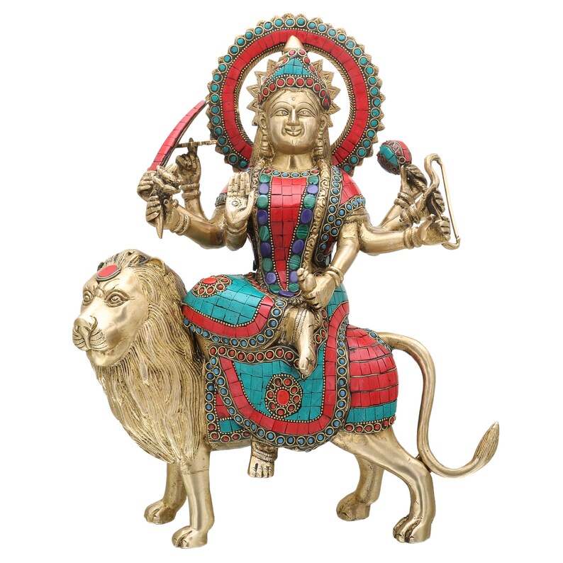 Brass Maa Durga 15 Statue Devi Jadamba Idol Hindu - Etsy