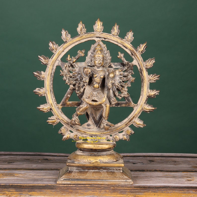 Sudarshan Chakra Statue in Brass - Narayana Weapon - Narsimha Sculpture ...