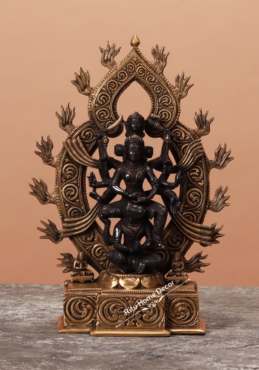 Kamakhya Devi Brass Statue - Black Antique Finish Devi Maa Idol - Hindu ...