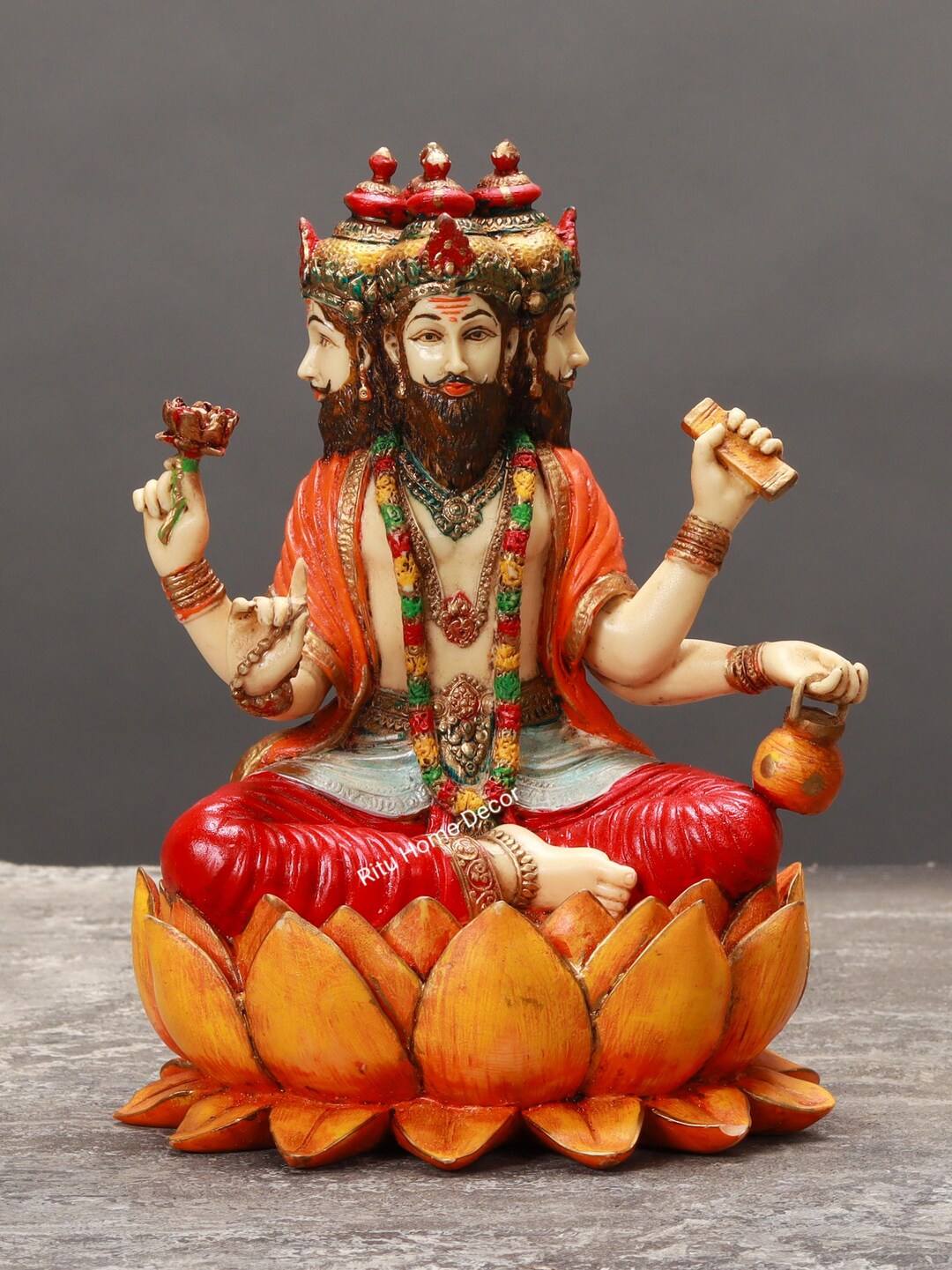Lord Brahma Statue - Antique Finish Creator of Universe - Brahmdev Idol ...