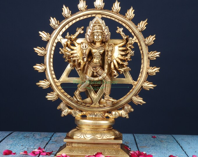 Sudarshana Chakra Statue Brass Lord Vishnu Idol Narayana Weapon Sri ...