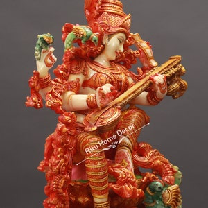 Goddess Saraswati Statue - Maa Sharda Idol - Ma Sarasvathi Figurine ...
