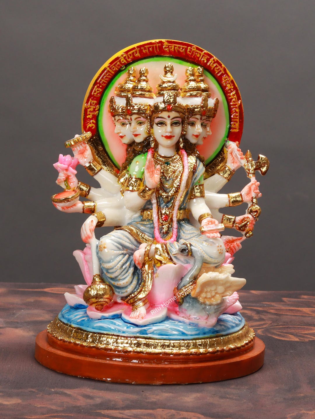 Maa Gayatri Multicolour Statue - Gayatri Goddess Idol - Persona of ...