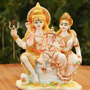 Lord Shiva Family Statue - Culture Marble 9" Shiv Pariwar Idol - Devi ...