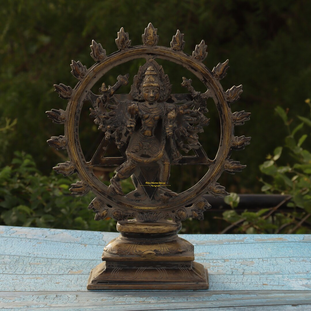 Sudarshan Chakra Statue in Brass - Narayana Weapon - Narsimha Sculpture ...