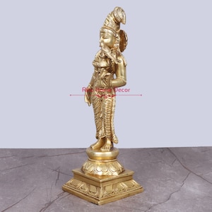 Brass Goddess Meenakshi Devi Statue - Bhudevi Form Idol - Lord Vishnu ...