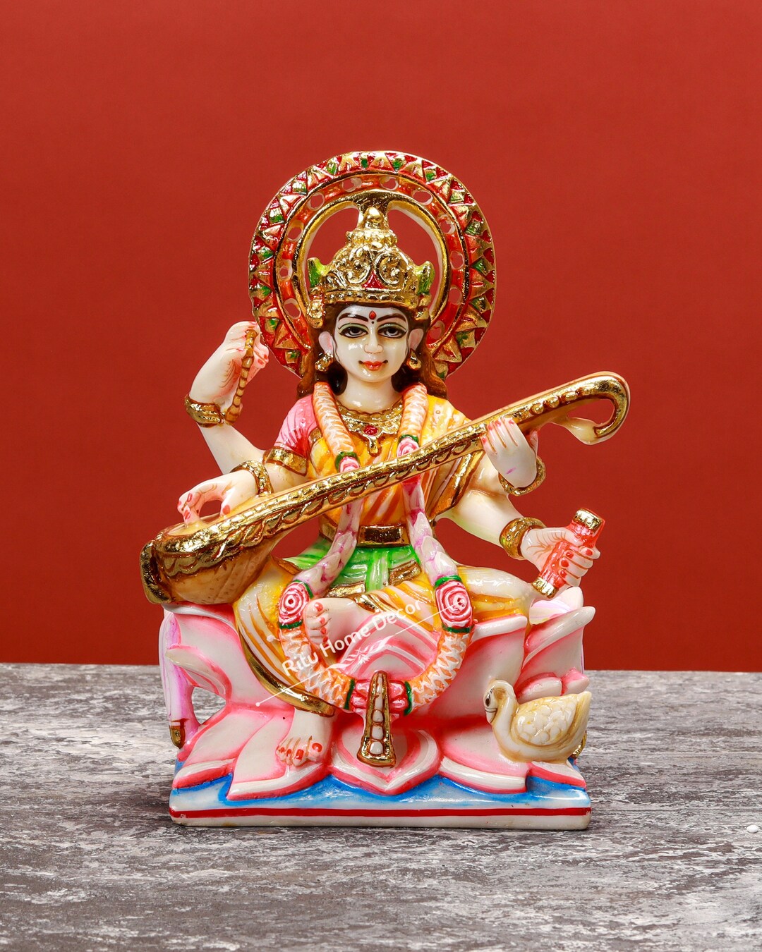Goddess Saraswati 9 Statue, Sharda Idol Sculpture, Hindu Goddess of ...