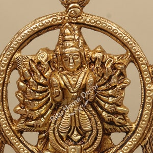Brass Sudarshan Chakra Idol - Lord Vishnu Weapon Statue - Chakra Talwar ...