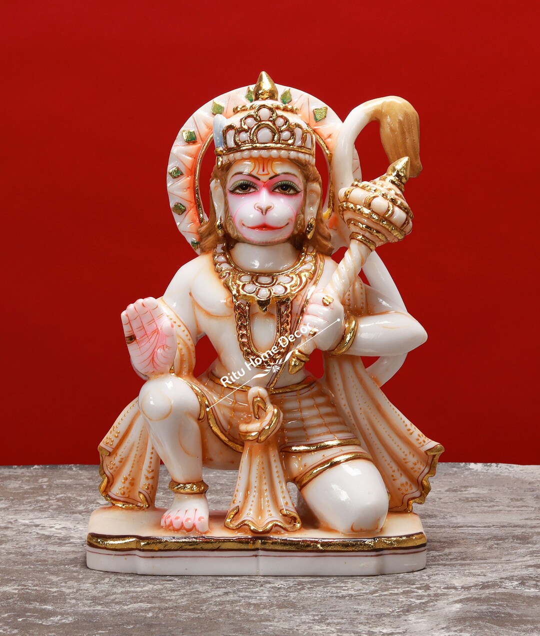 Hanuman God Statue, Brown Painting Rambhakta Hanuman Idol, God of Power ...