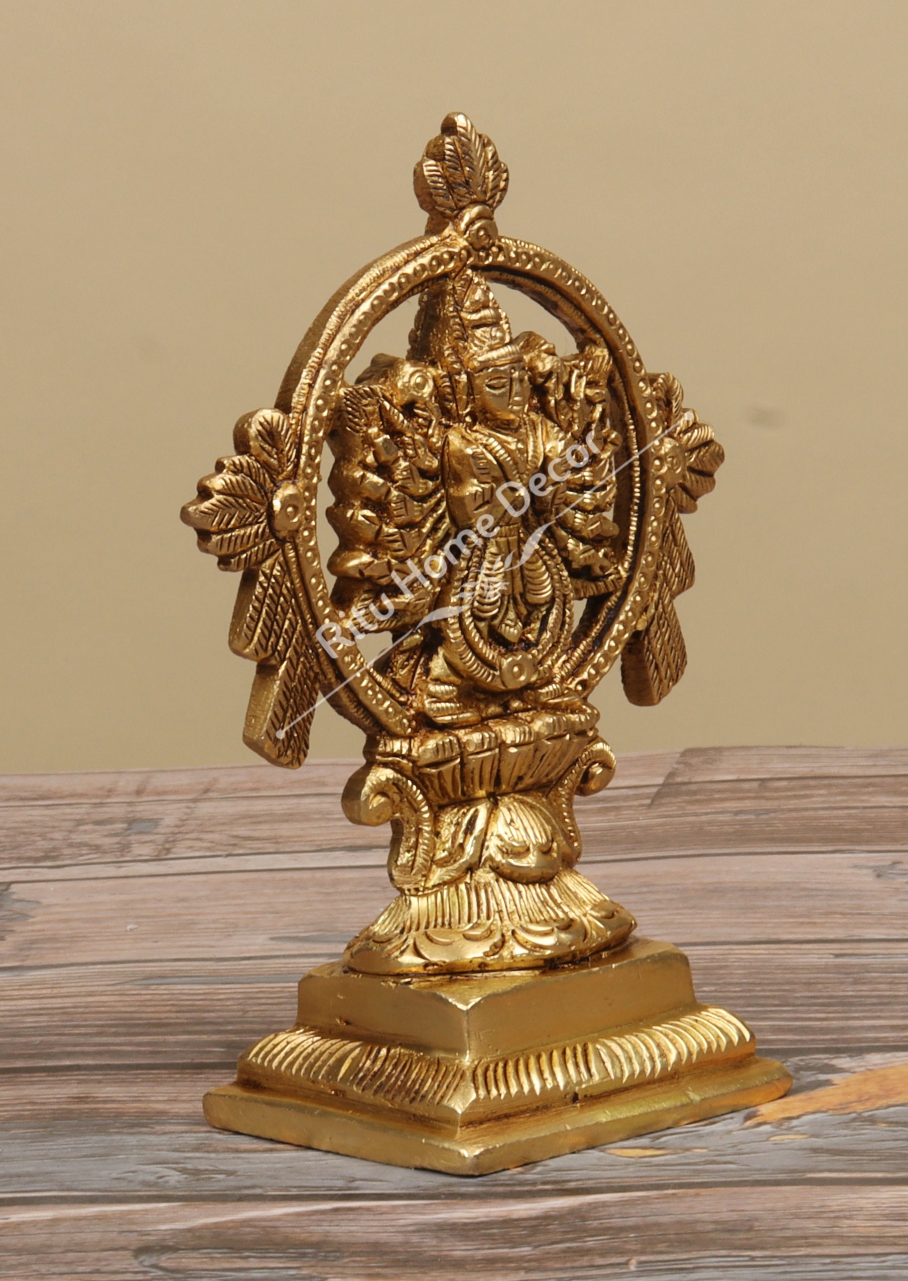 Brass Sudarshan Chakra Idol - Lord Vishnu Weapon Statue - Chakra Talwar ...