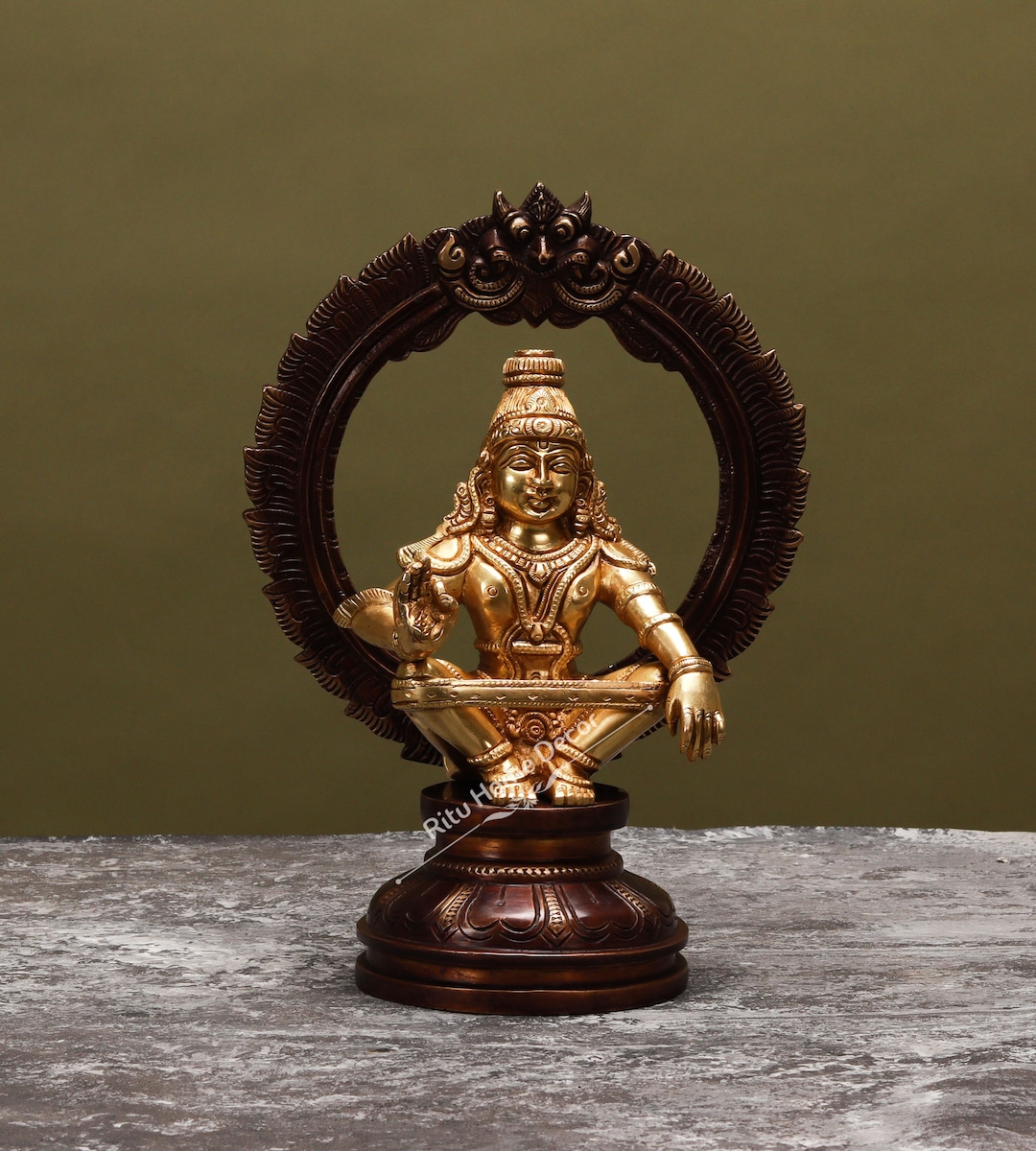 Brass Multicolor Lord Ayyappa Statue - Ayyappan Idol, Hindu God of Self ...