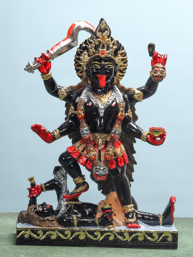 Maa Kali Statue - 18" Mother Kalika Sclutpure - Black Aadi Shakti ...