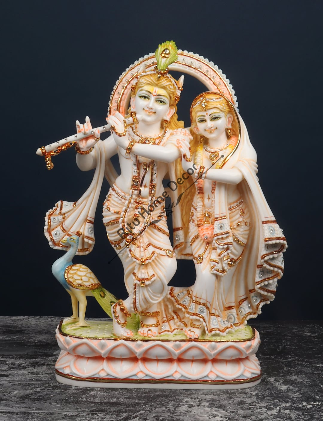 Radha Krishna Statue - 18" Radhika Madhav - Culture Marble Gopika Gopal ...