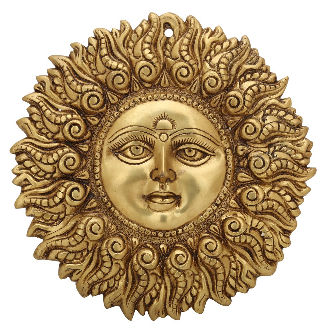 Brass Surya Narayan Sculpture – Hindu Sun God Wall Hanging - Etsy