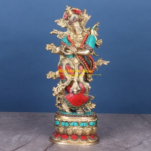 Brass Radha Statue - 12 Inch Radha Idol - Hindu Religious Love Symbol ...