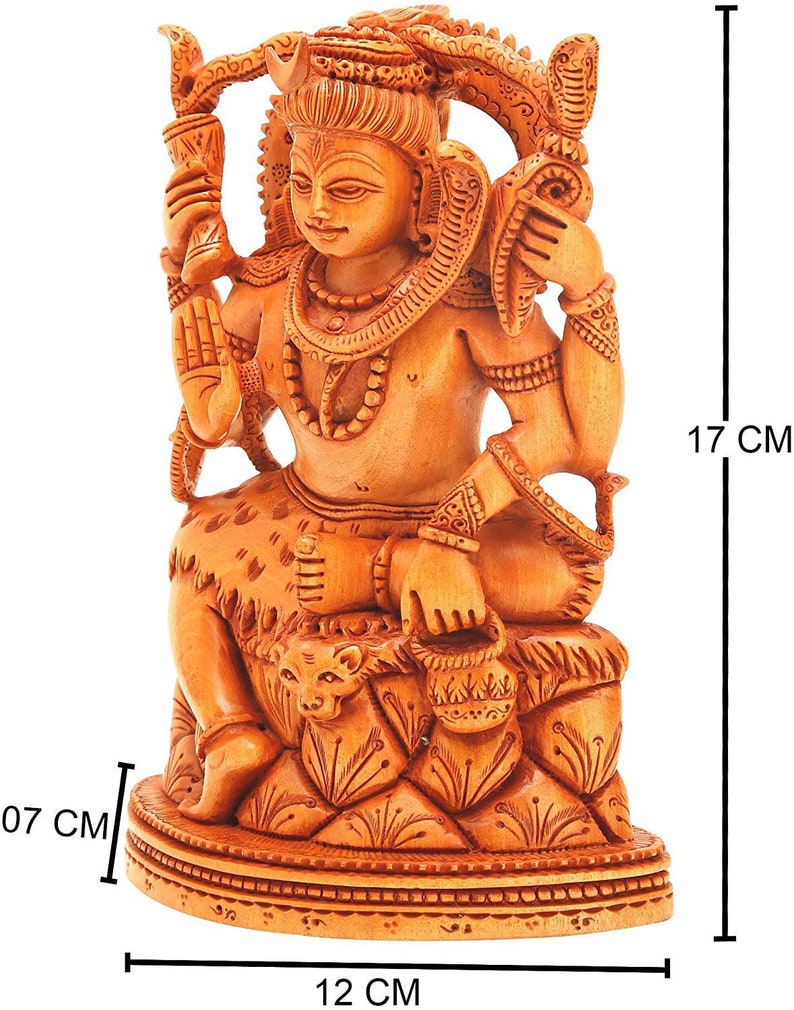 Wooden Lord Mahadev Statue - Meditating God Shiva Idol - Shankar - Shiv ...