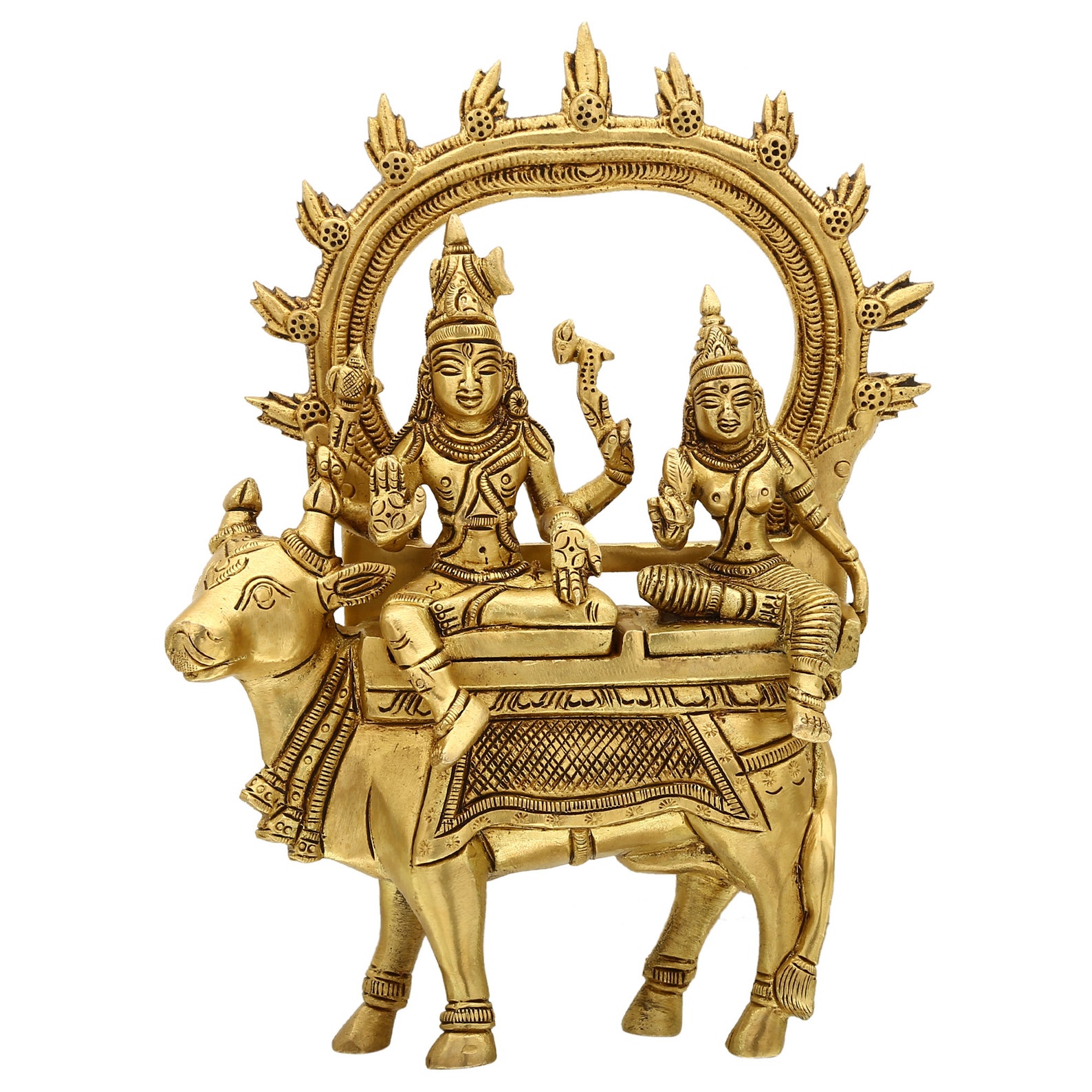 Brass Shiv Parvati Statue - Lord Shiva - Goddess Parvati - Mahadev ...