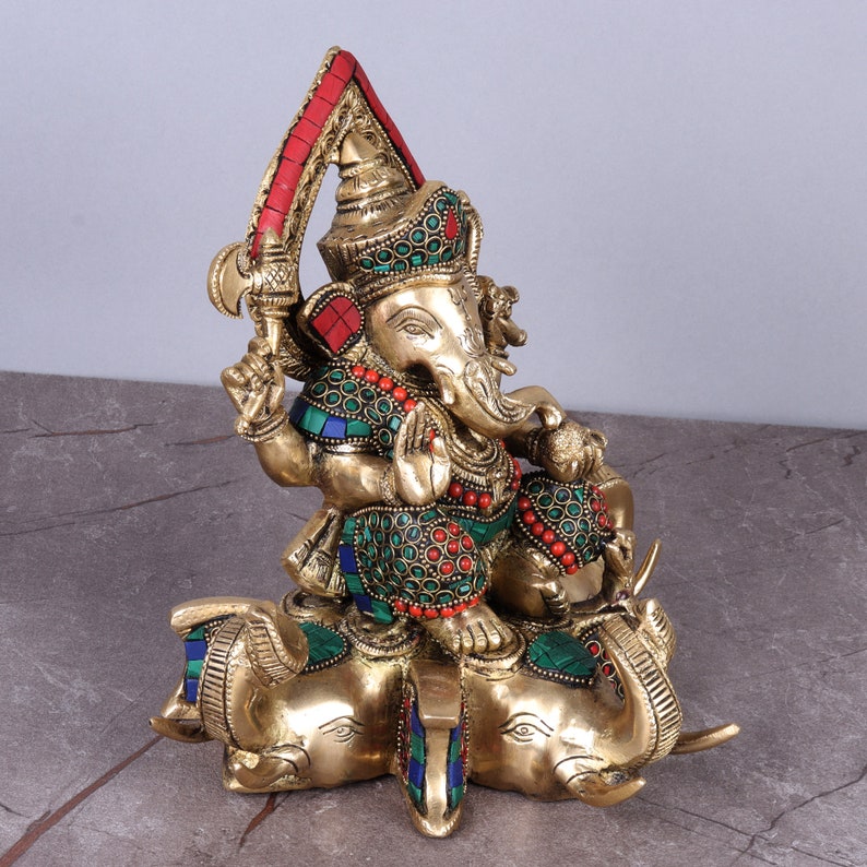 Ganesha Statue on Elephant Head Ganesh Idol Ganpati Statue - Etsy