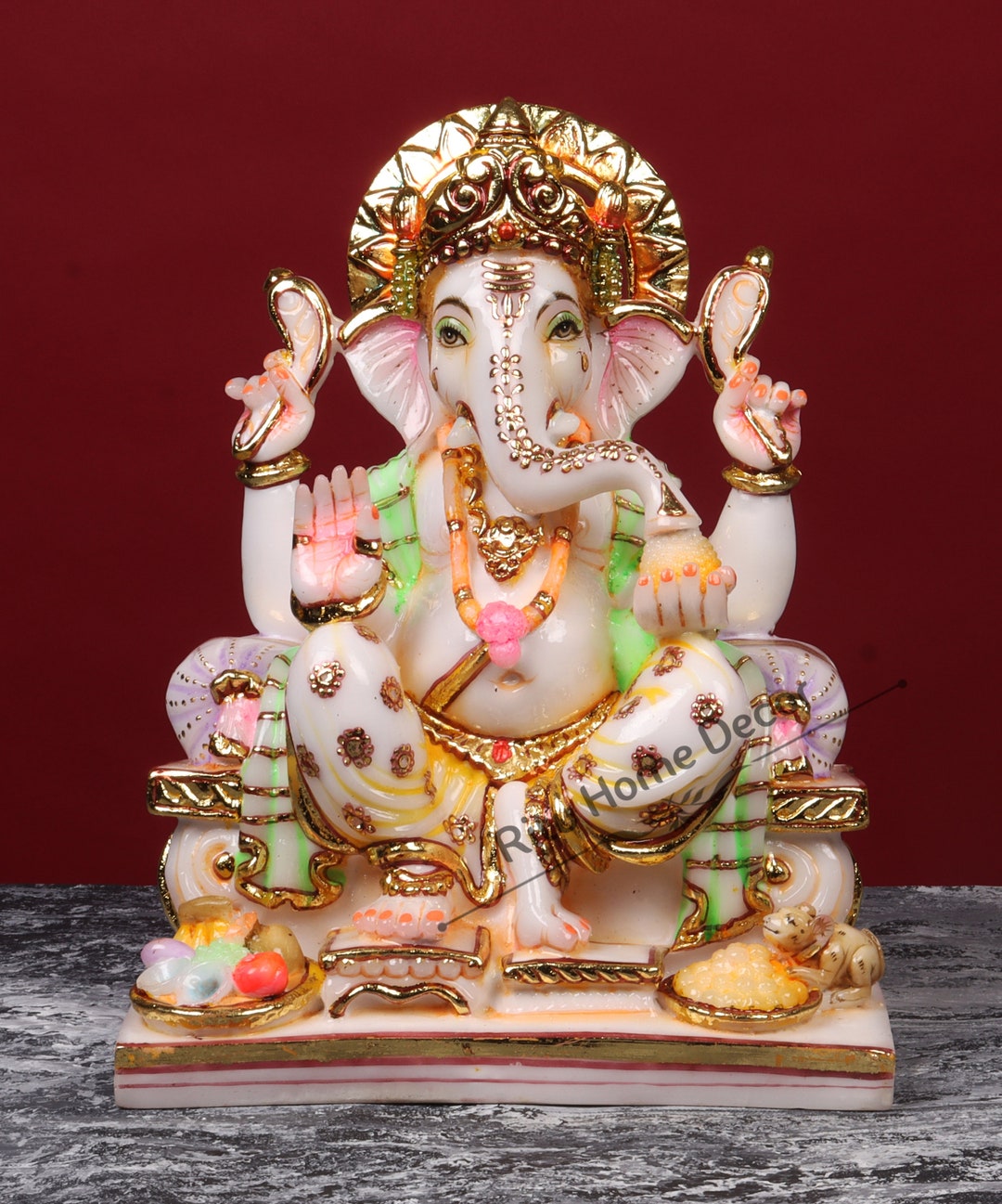 Lord Ganesha Statue for Home Temple - Majestic Lord Ganesh Idol ...