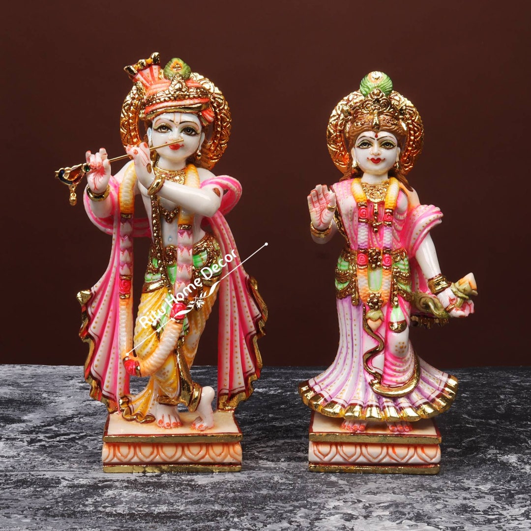 Radha Krishna Statue - Radha Kishan Figurine - 10" Radhika - Krishna ...