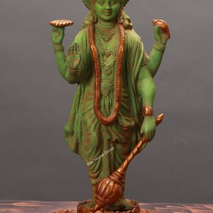 Brass Lord Vishnu Figurine - Antique Finish Venkatesh Idol - Four Hand ...