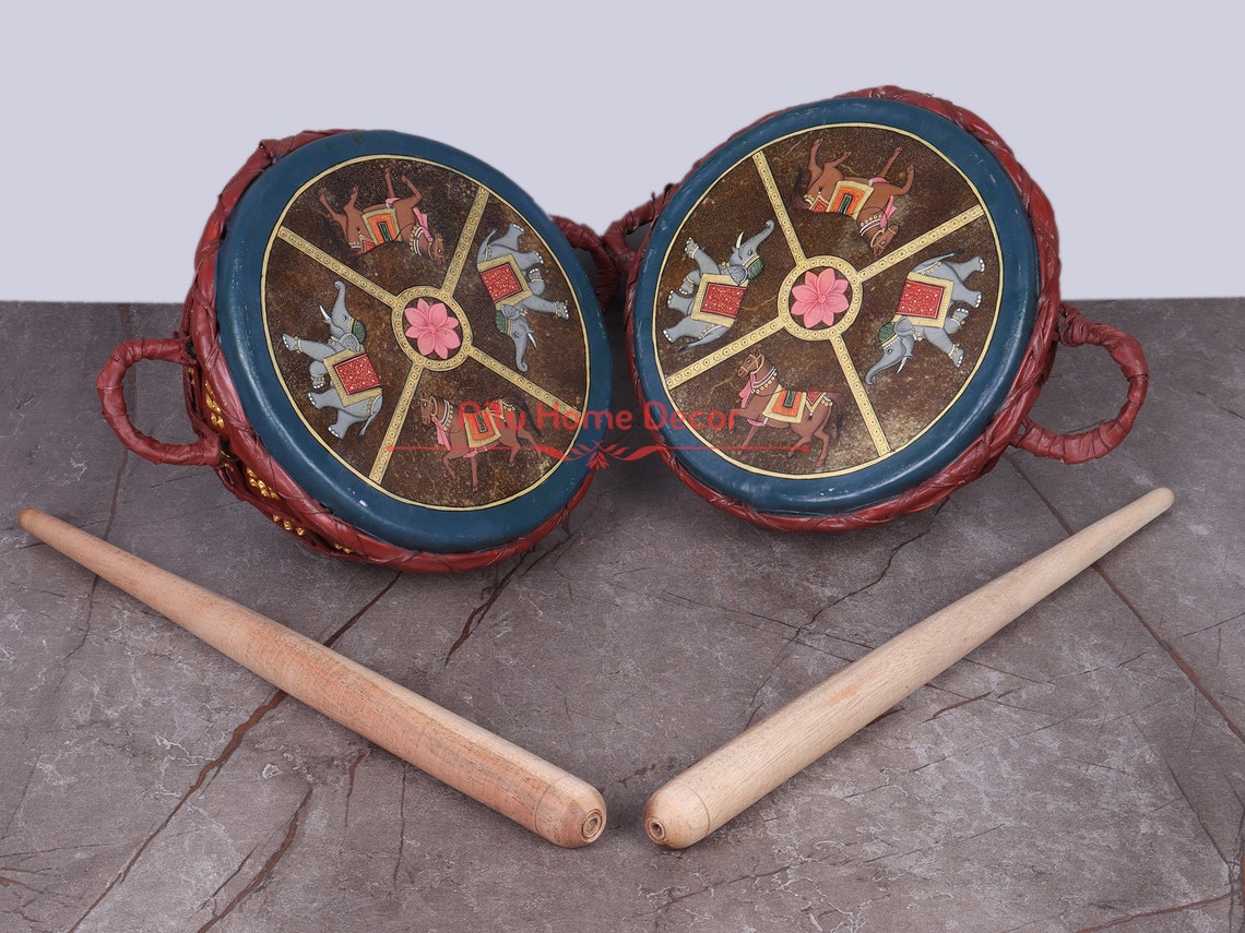 Nagada With Elephant Painting Home Decor Music Instrument - Etsy