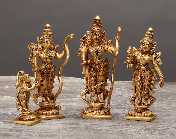Brass Lord Ram Darbar Statue Ram Sita Sculpture Rama Family Statue ...