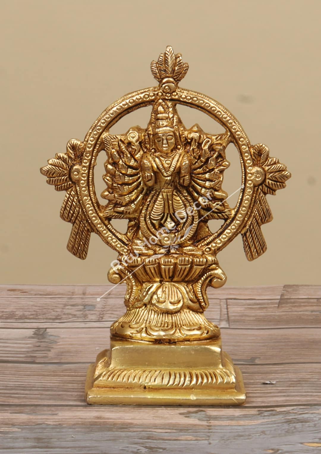 Brass Sudarshan Chakra Idol - Lord Vishnu Weapon Statue - Chakra Talwar ...