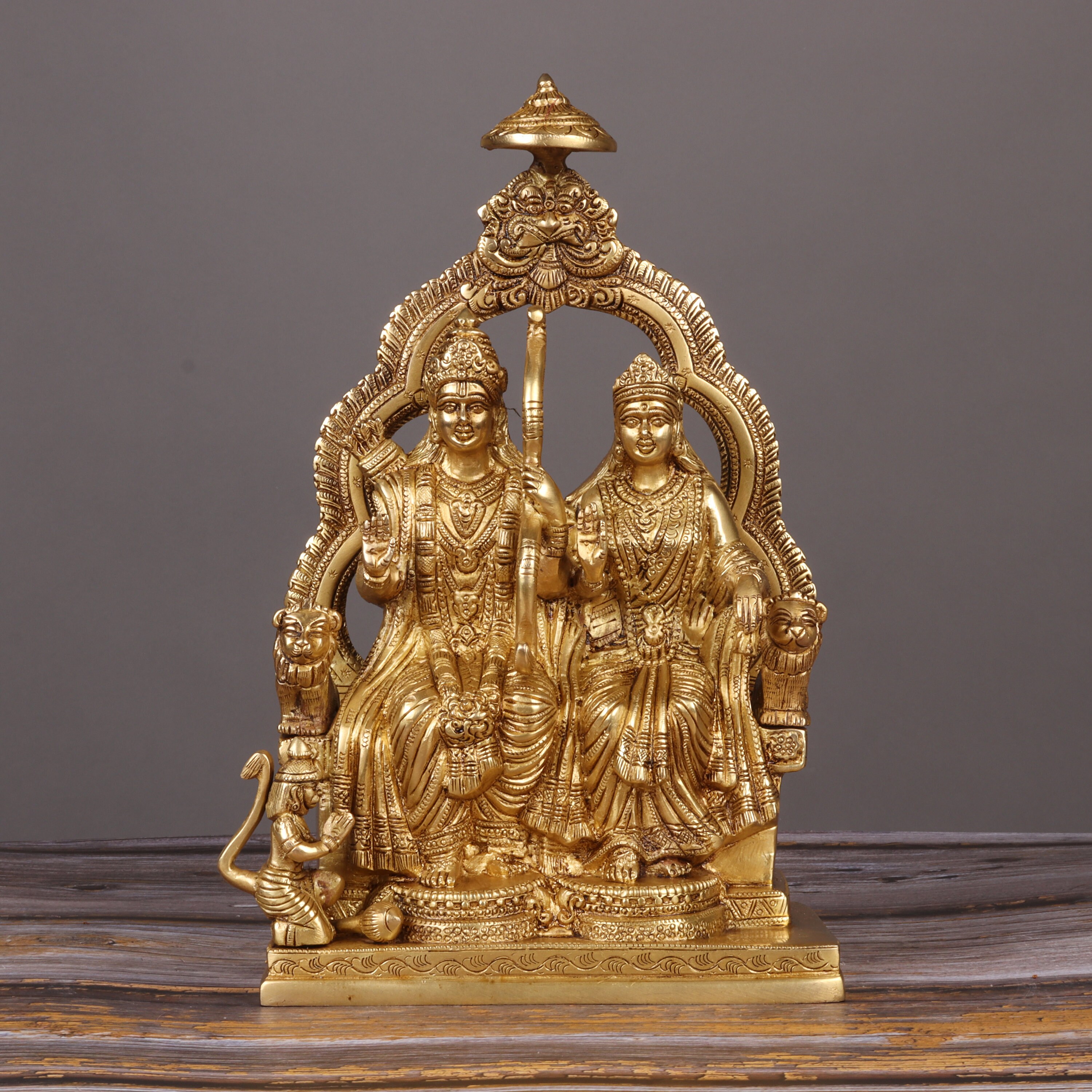 Brass Lord Ram Darbar Statue - Ram Sita Sculpture - Rama Family Statue ...