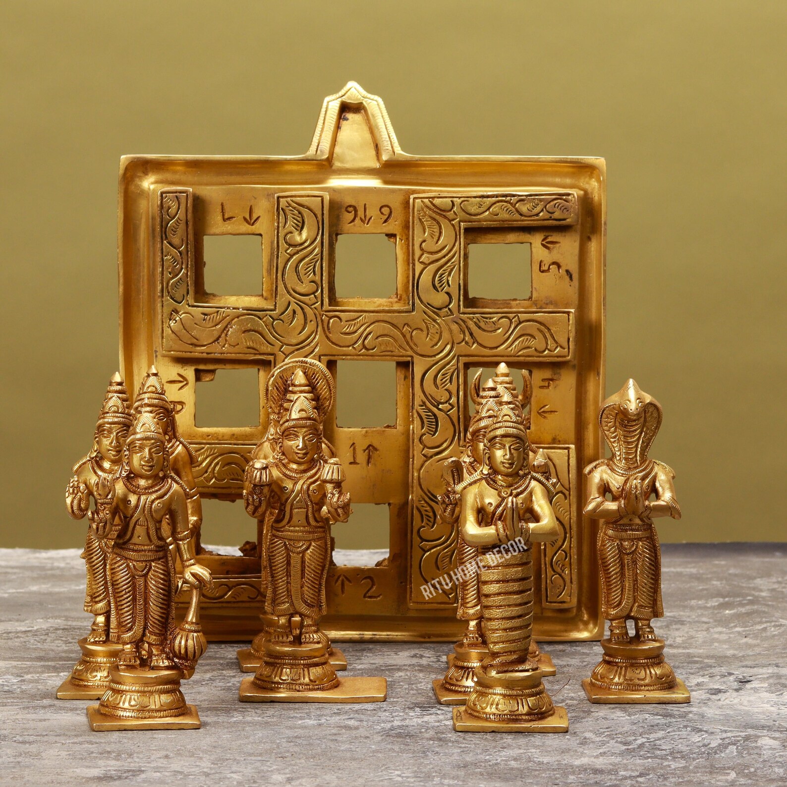 Brass Navgrah Idol Set, 9 Nav Grah Brass Sculpture, Navagrah Sculpture ...