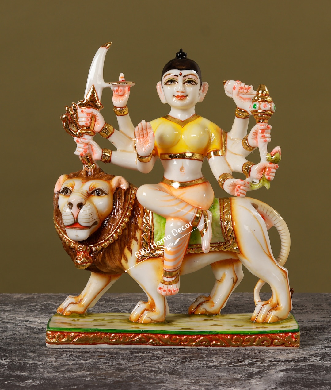 Iskon Maa Durga 11 Statue Maa Jagdamba Idol Lion Mount Adi Shakti ...