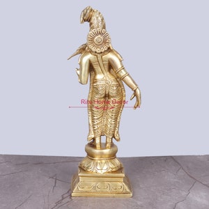 Brass Goddess Meenakshi Devi Statue - Bhudevi Form Idol - Lord Vishnu ...